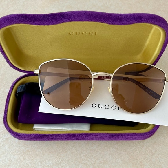 Gucci | Accessories | Gucci Light Metal Feminine Cat Eye Sunglasses ...